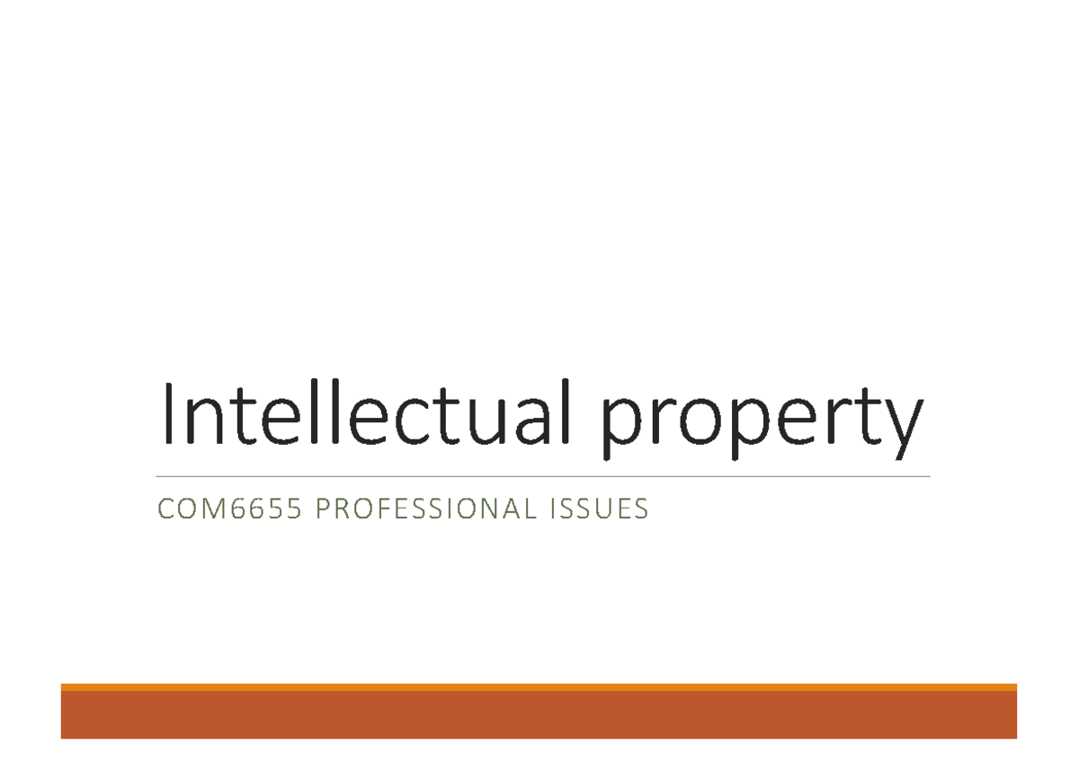 03 Intellectual property - Intellectual property Overview Introduction ...
