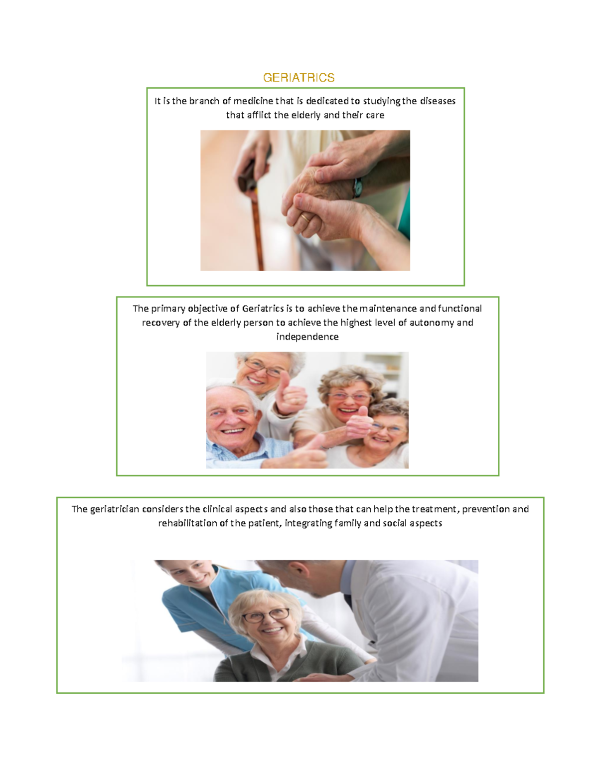Geriatrics - Studocu