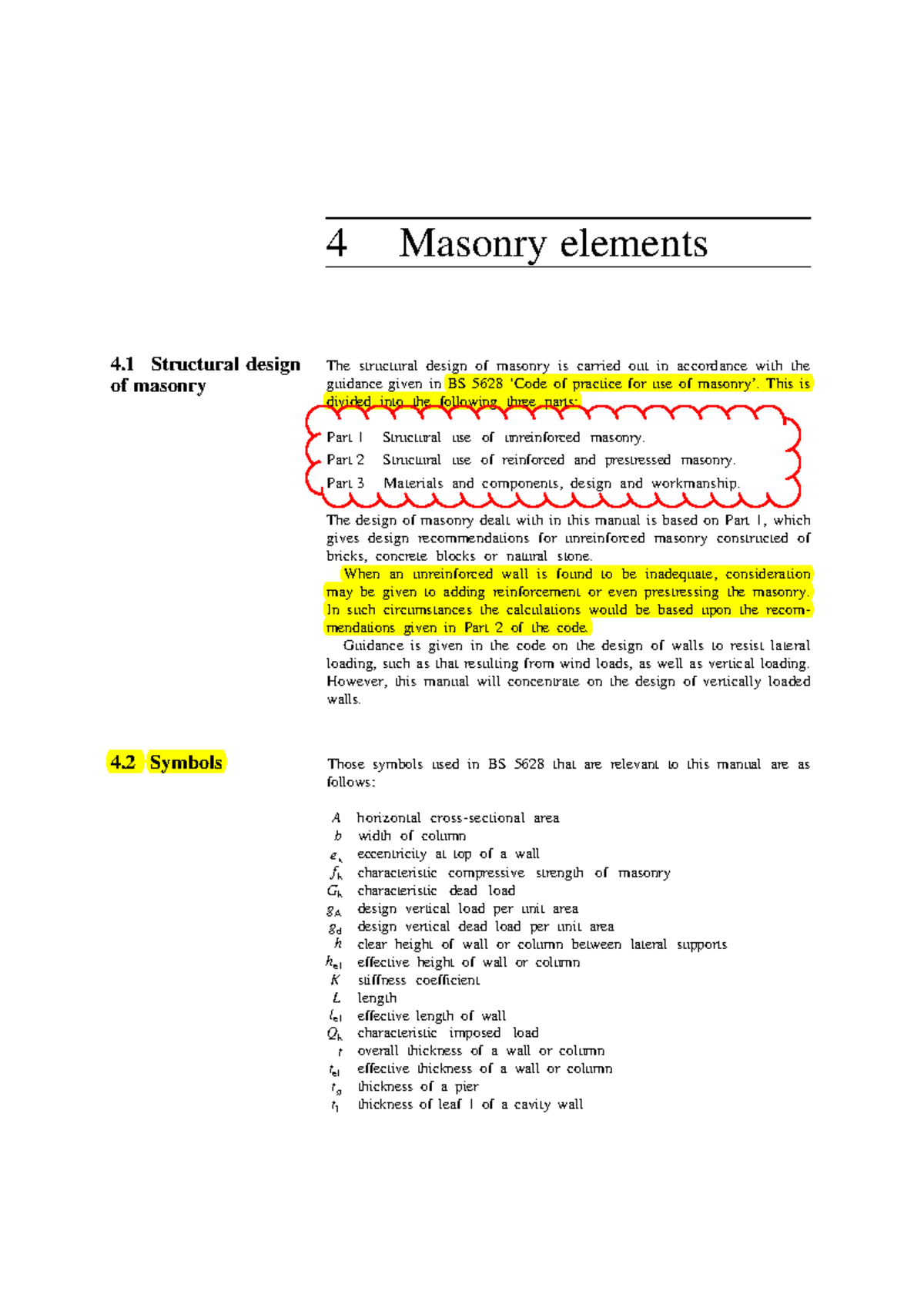 Design 2 - Masonry structure - 4 Masonry elements 4 Structural design ...