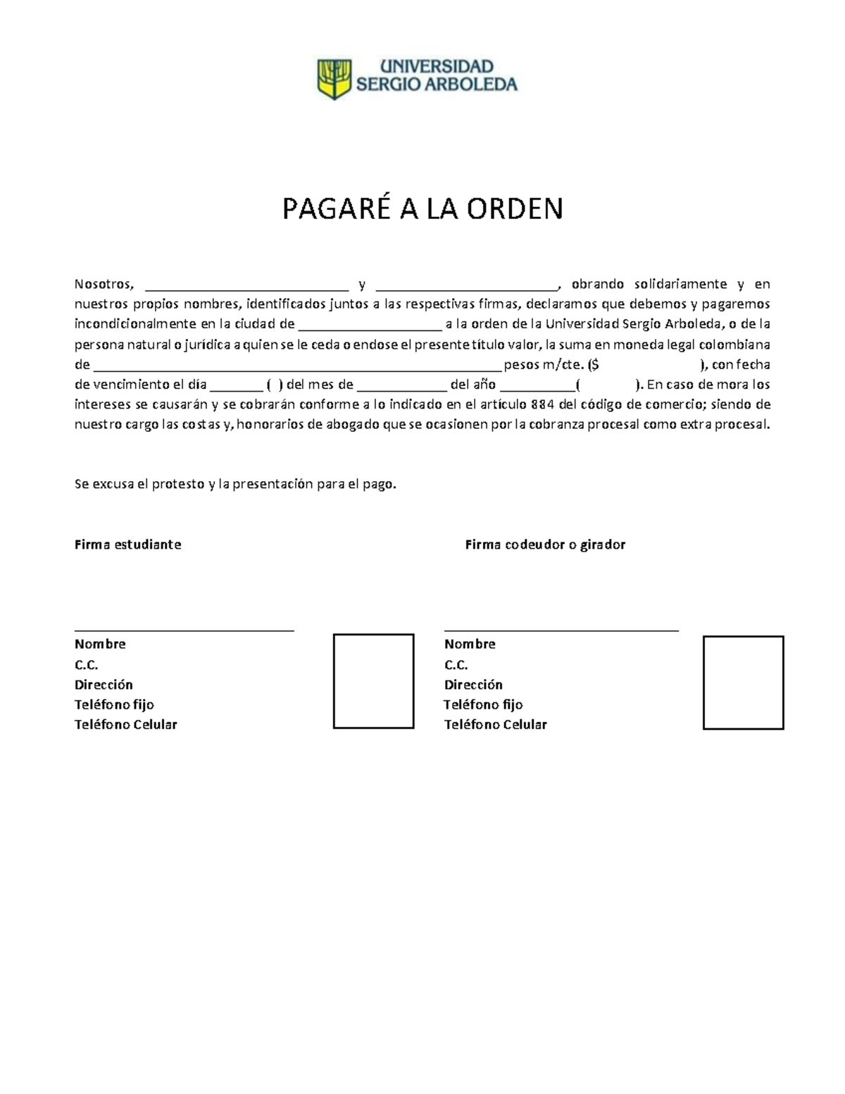 Pagaré A LA Orden - datos estadisticos - PAGARÉ A LA ORDEN Nosotros