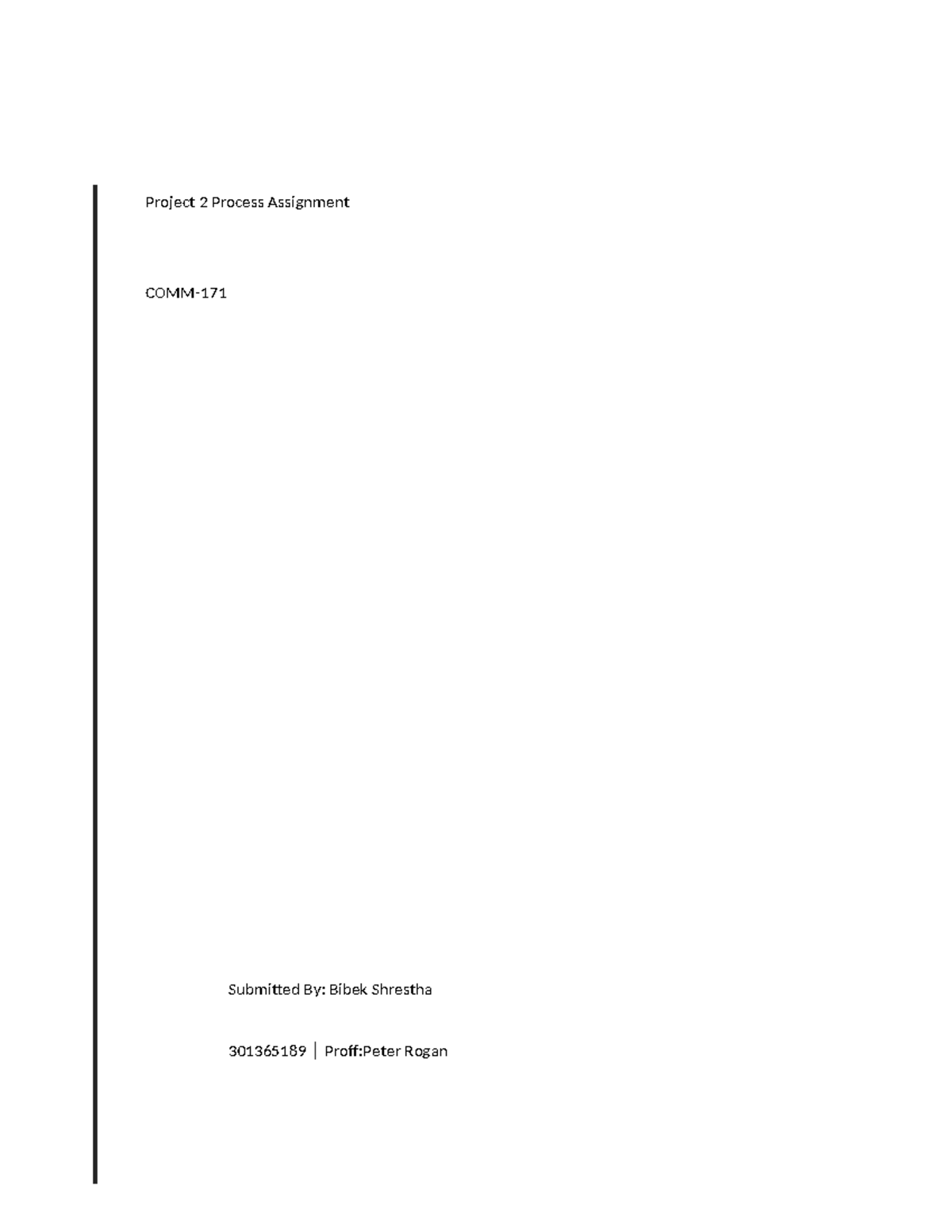 Bibek shrestha - Script - Project 2 Process Assignment COMM- Submitted ...
