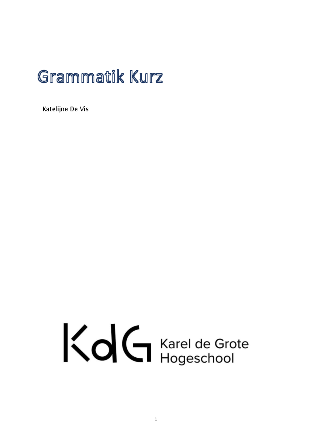 Grammatik Kurz adobe - grammaticale cursus duits uitgewerkt in kdg ...