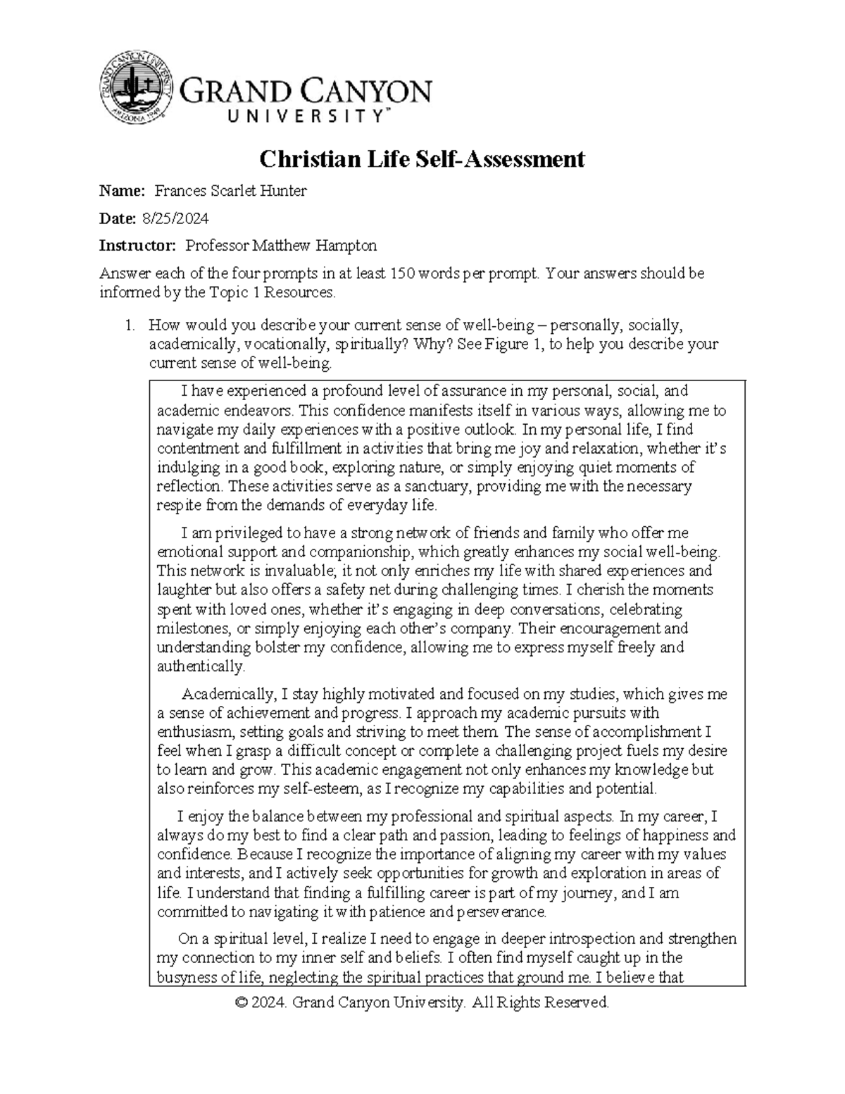 8 28 24CWV 316 RS T1Christian Life Self Assessment - Christian Life ...