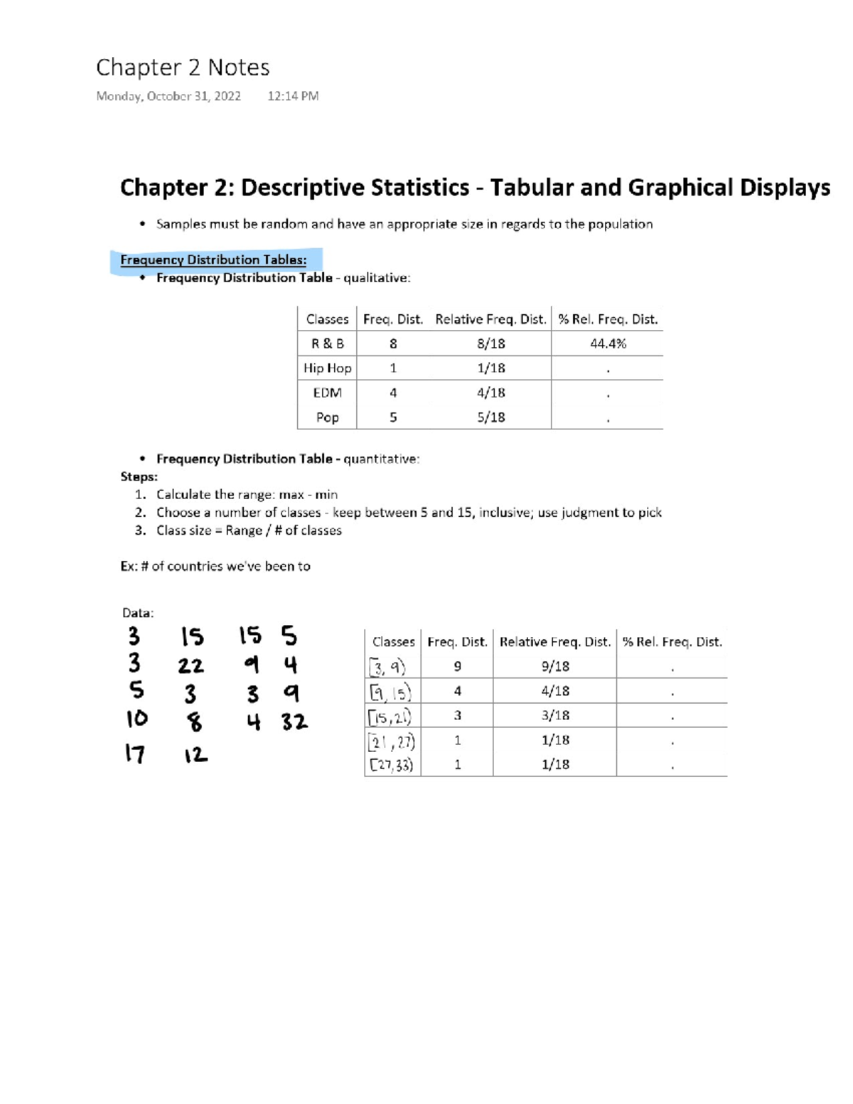 Tabular and Graphical Displays - MGSC 1201 - NU - Studocu