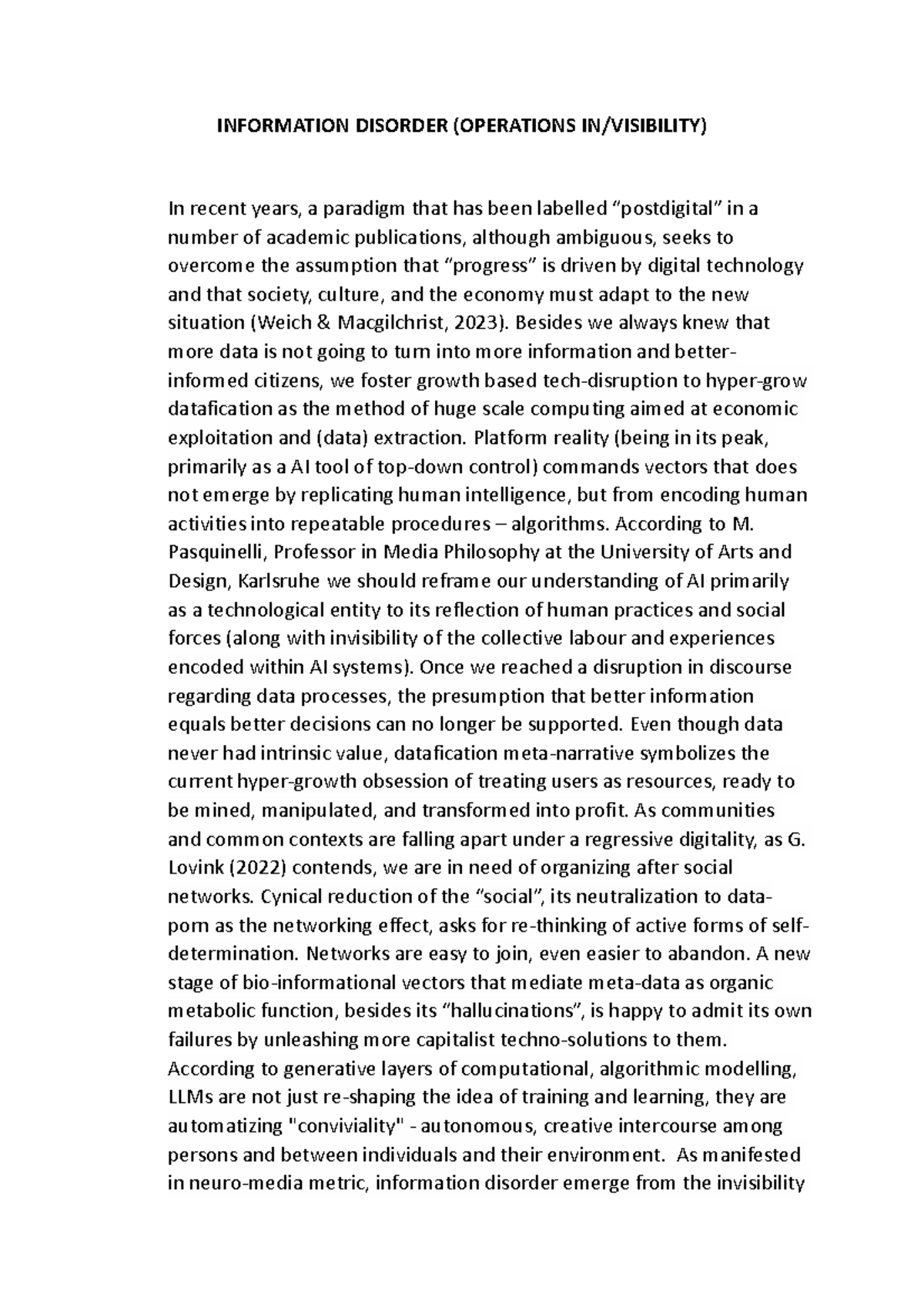 Information Disorder, intro corrected - INFORMATION DISORDER ...