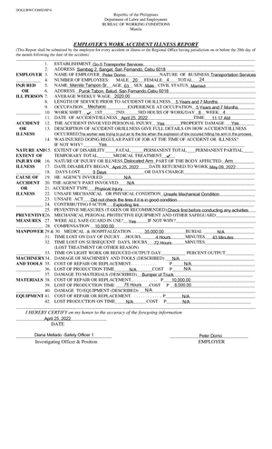 BES 105- Report-OF- Safety- Organization - Republic of the Philippines ...