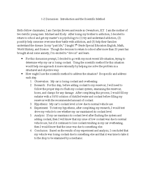 IDS 150 Module One Short Paper - For example, when I considered ...