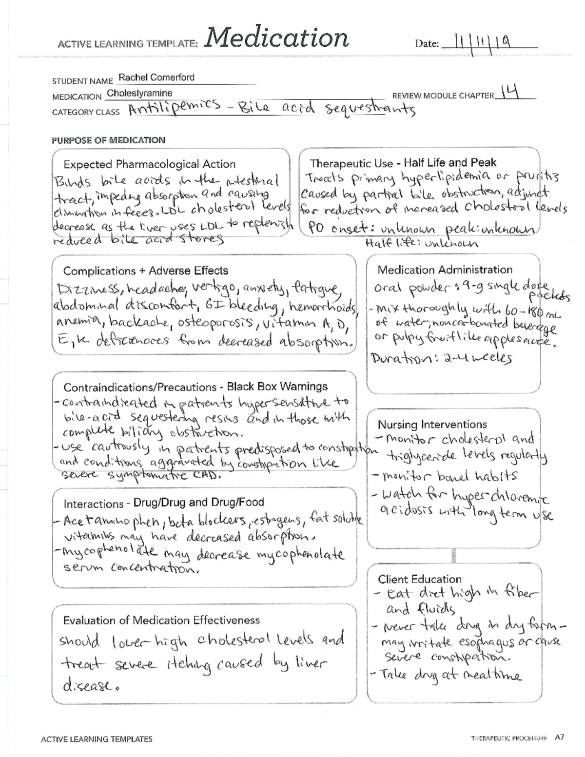 Module 14 Medication Templates - NUR 1022 - Studocu