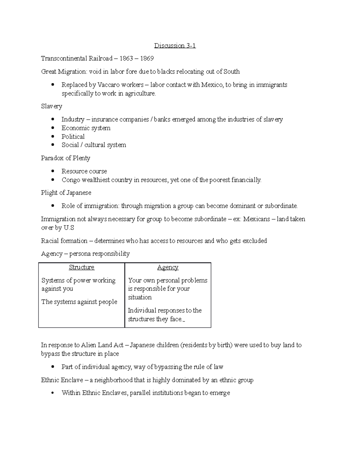 Discussion 3-1 - Lecture Notes- Prof. Harrison - Discussion 3-1 ...
