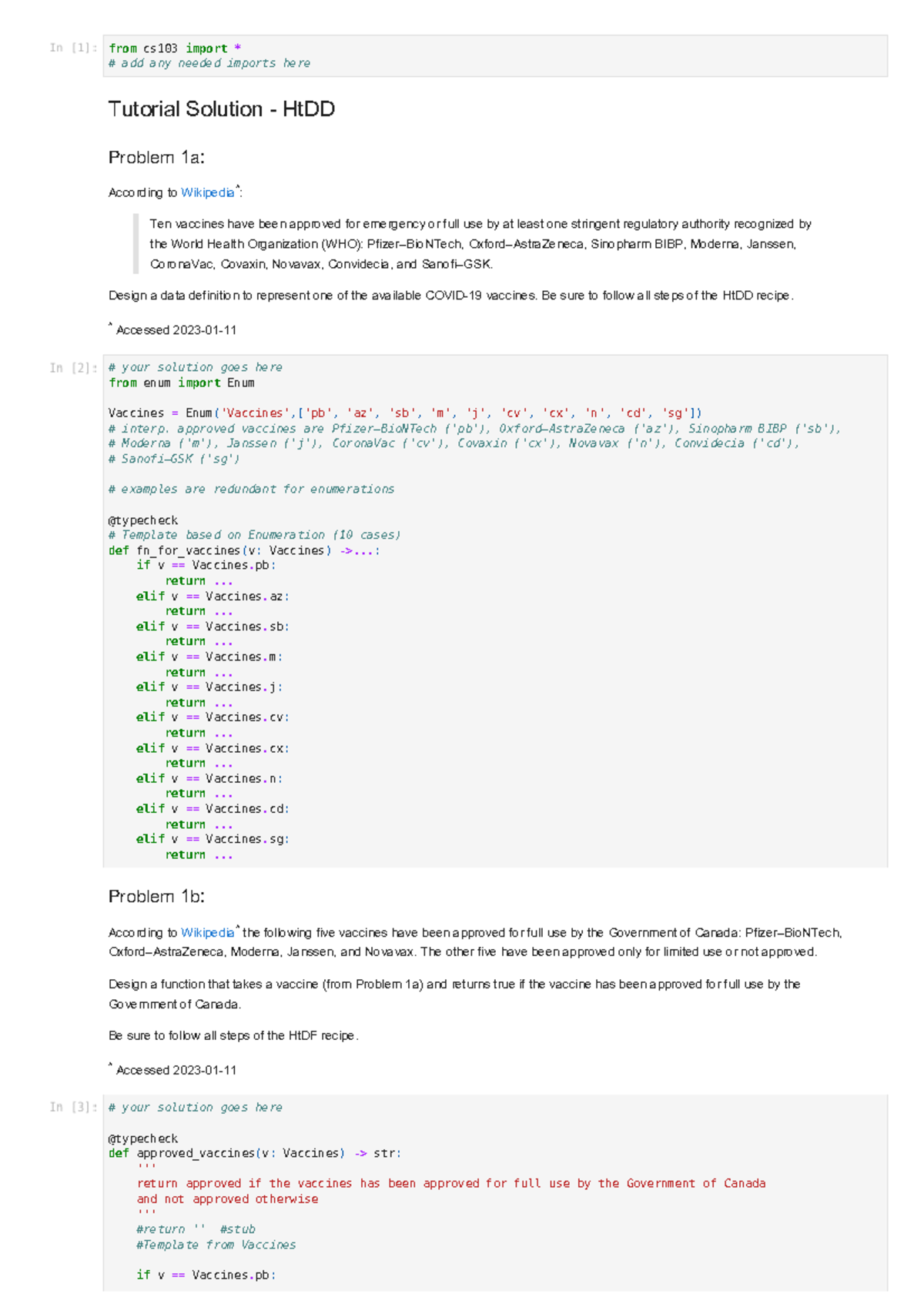 Ht DD Tutorial Starter - Tutorial Solution - HtDD Problem 1a: According to Wikipedia*: Ten ...