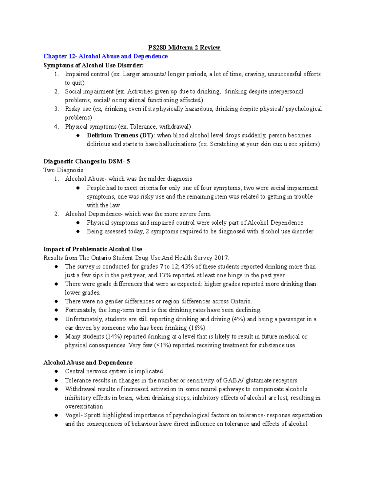 PS280 Midterm 2 Review - Mainly textbook material. Online course with ...