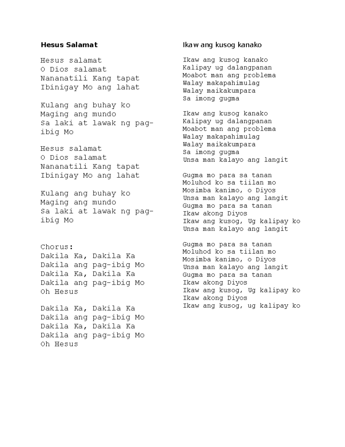 Hesus Salamatxcgdgfdgd - Hesus Salamat Hesus salamat O Dios salamat ...