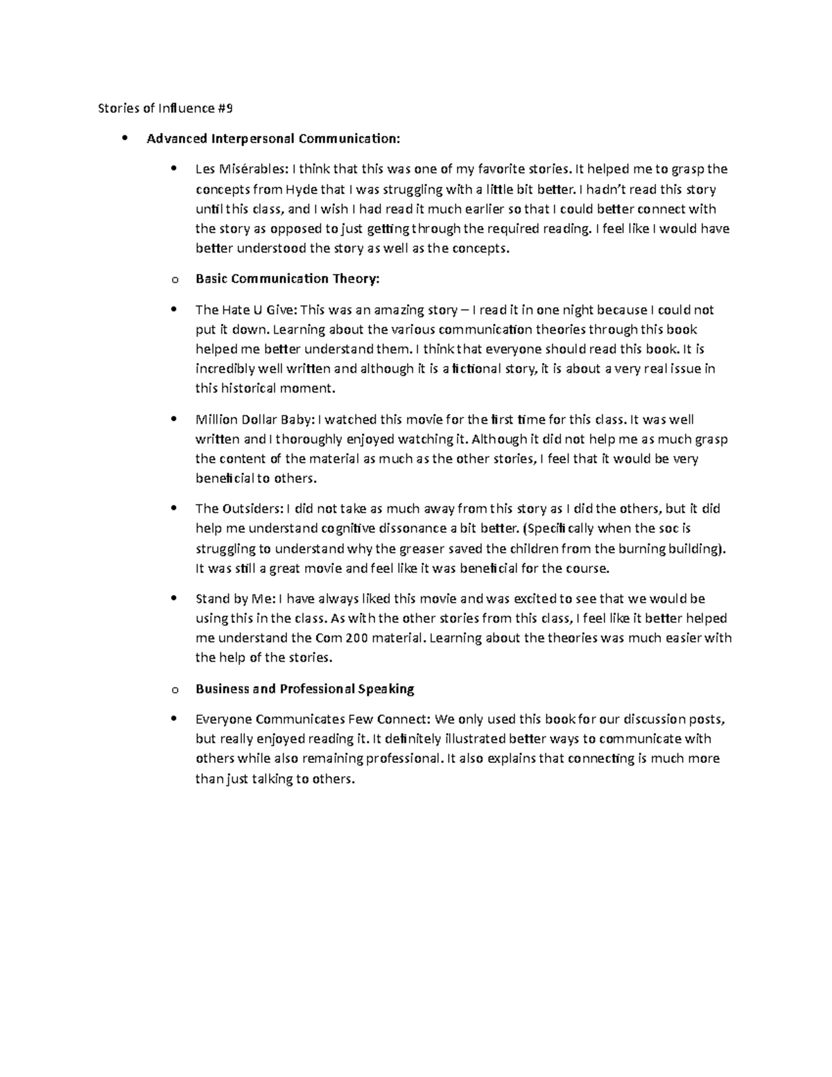 SI 9 - Stories of influence. - Stories of Influence #9 Advanced ...