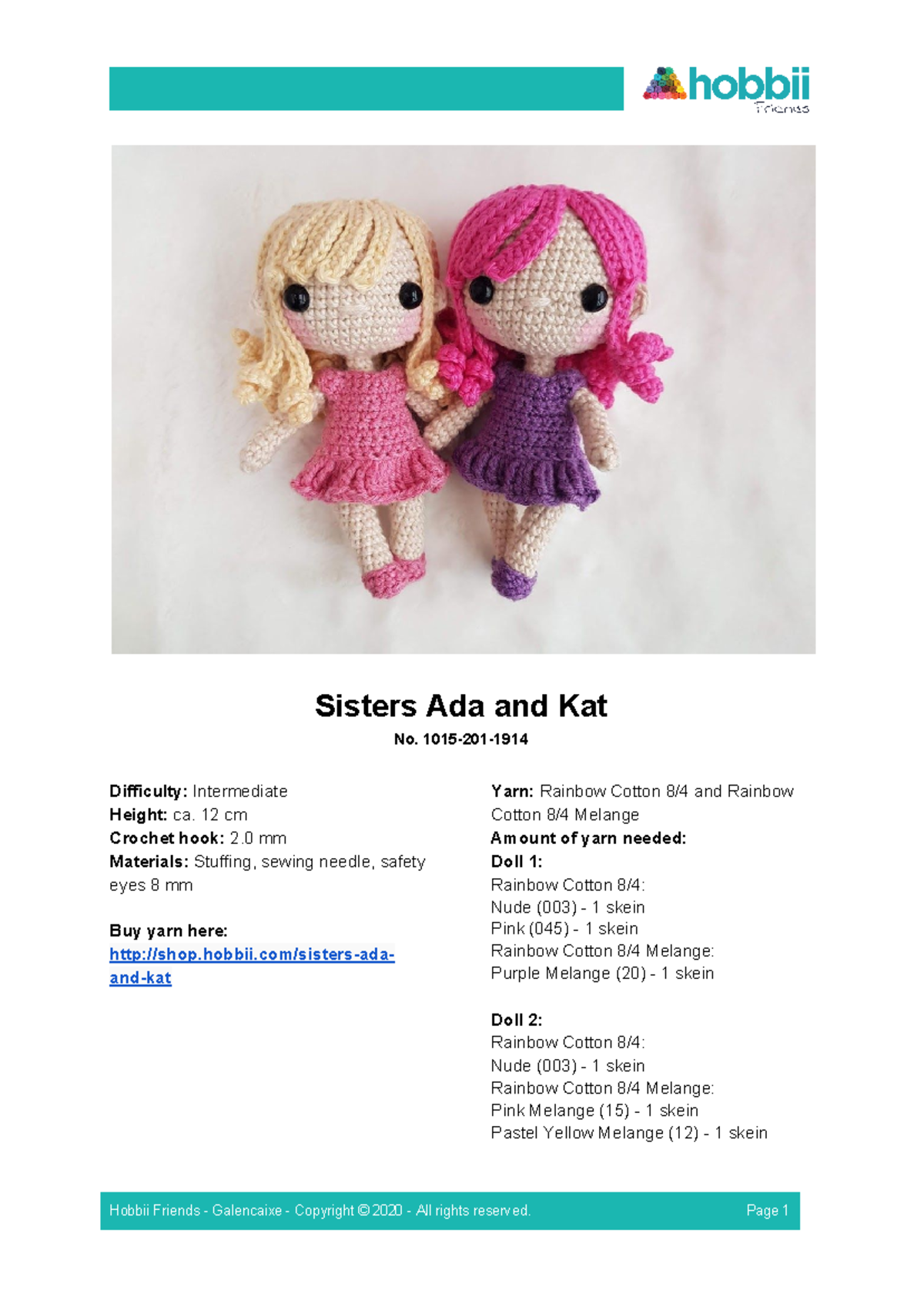 Sstrene ada kat us - lllll - Sisters Ada and Kat No. 1015-201 ...