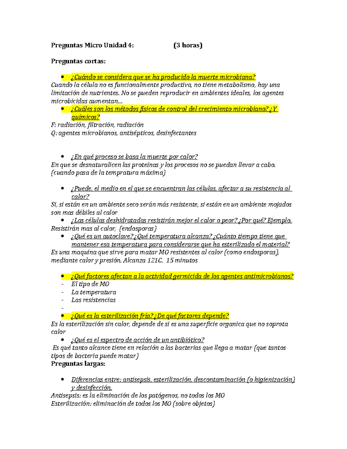Micro Unidad 4 - Apuntes 4 - Preguntas Micro Unidad 4: (3 horas ...