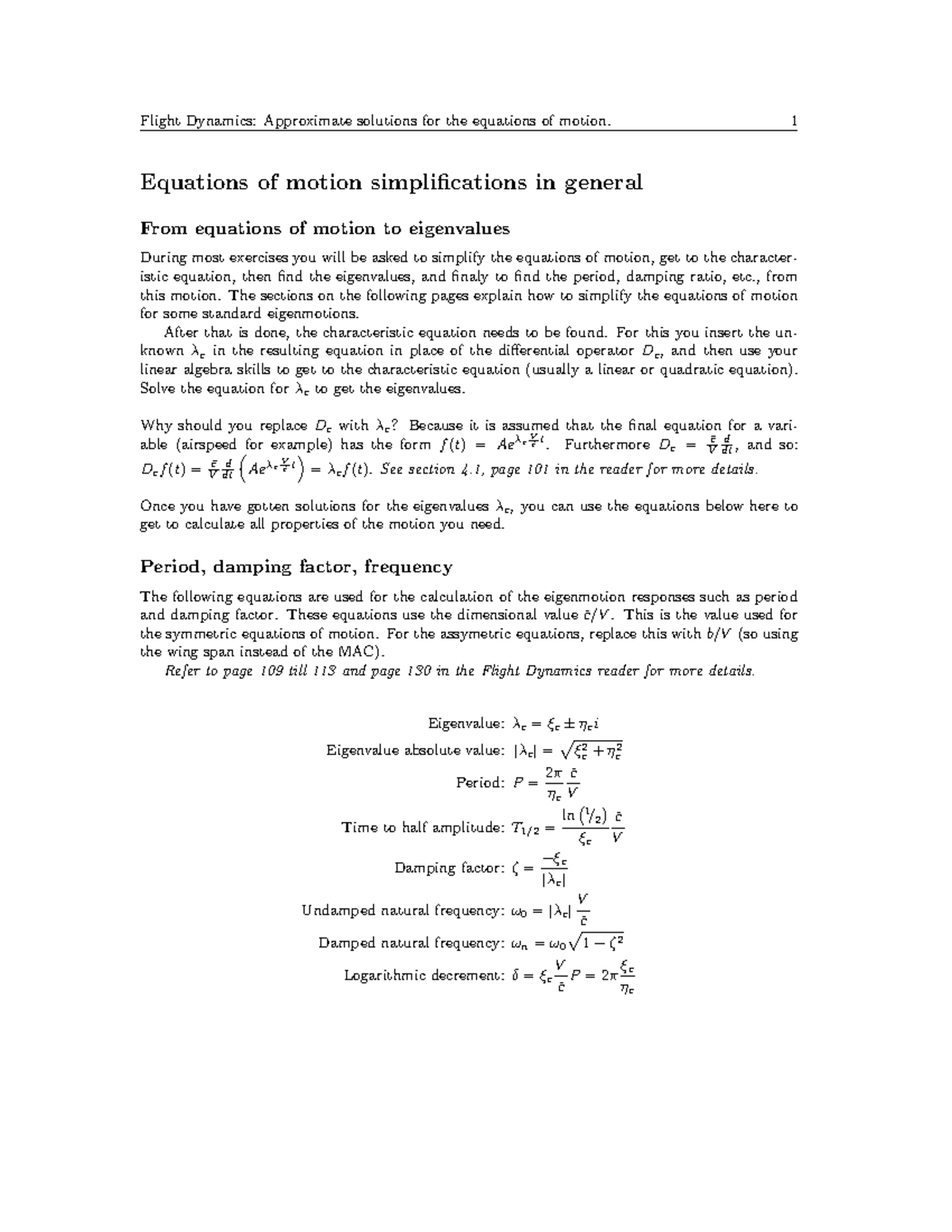 Summary Aerospace Flight Dynamics & Simulation including Flight Test ...