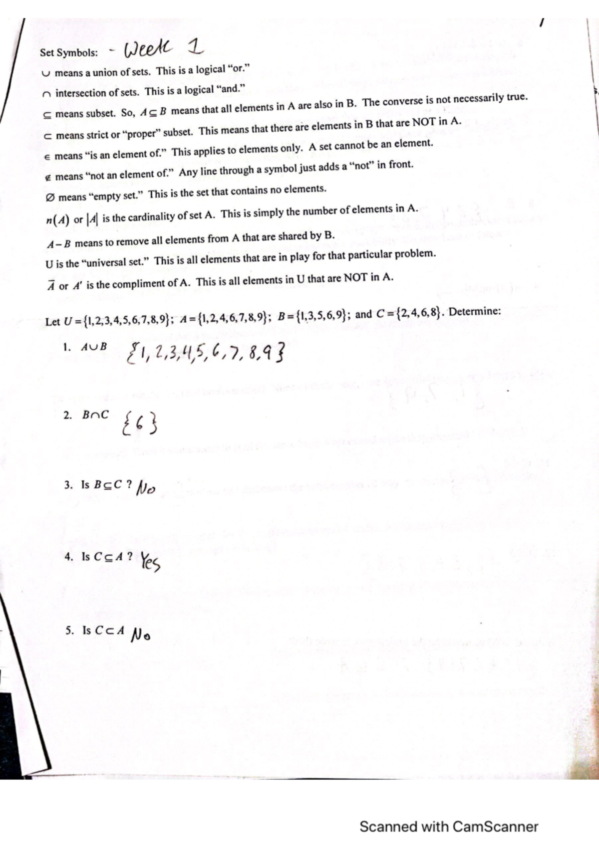 probability set symbols - MATH 1102 - Studocu