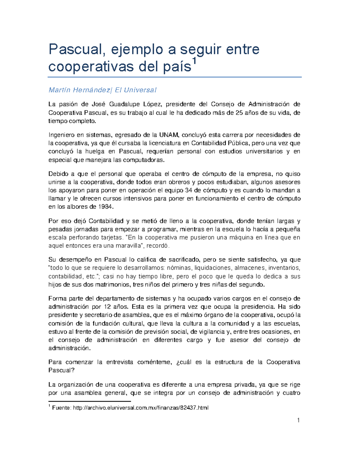 Pascual - material de apoyo - 1 Pascual, ejemplo a seguir entre ...