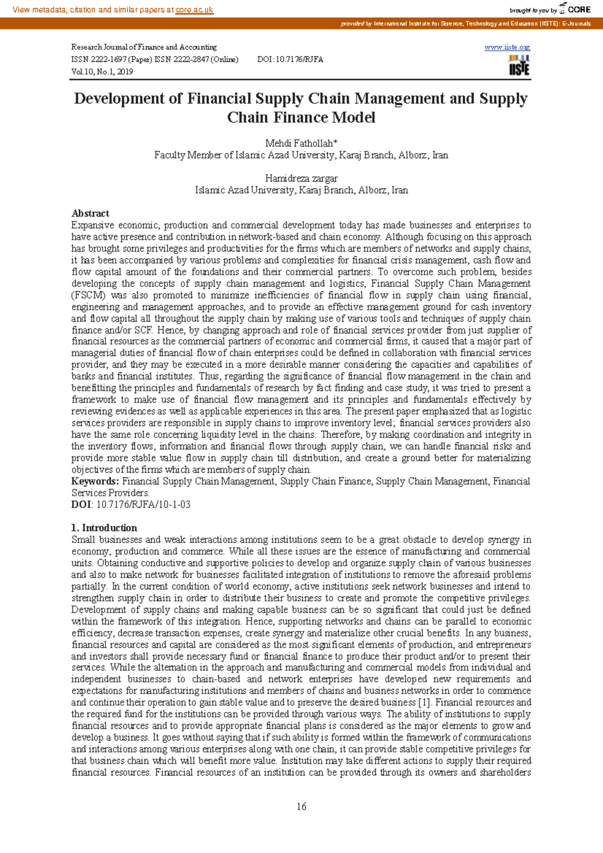 Development of Financial Supply Chain Ma - Research Journal of Finance ...