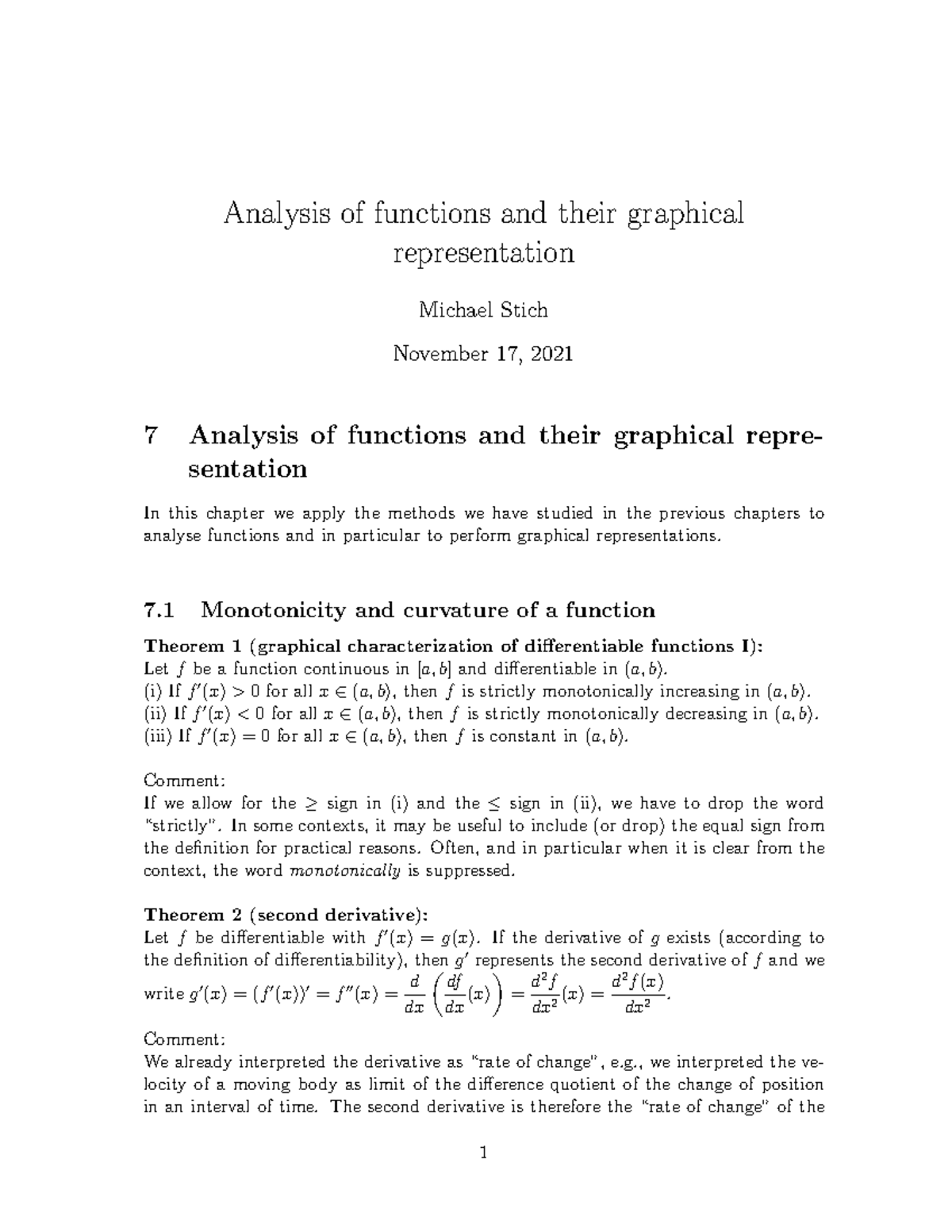 Calculus all second part - Analysis of functions and their graphical ...