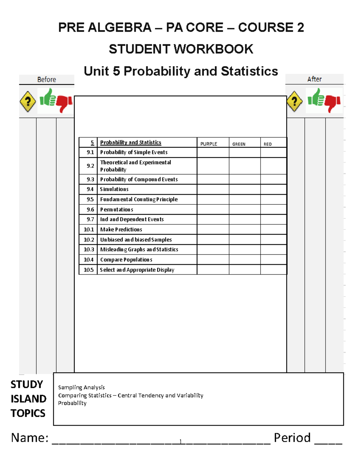 Gr 7 WB 5 - MATH RESOURCES - PRE ALGEBRA – PA CORE – COURSE 2 STUDENT ...