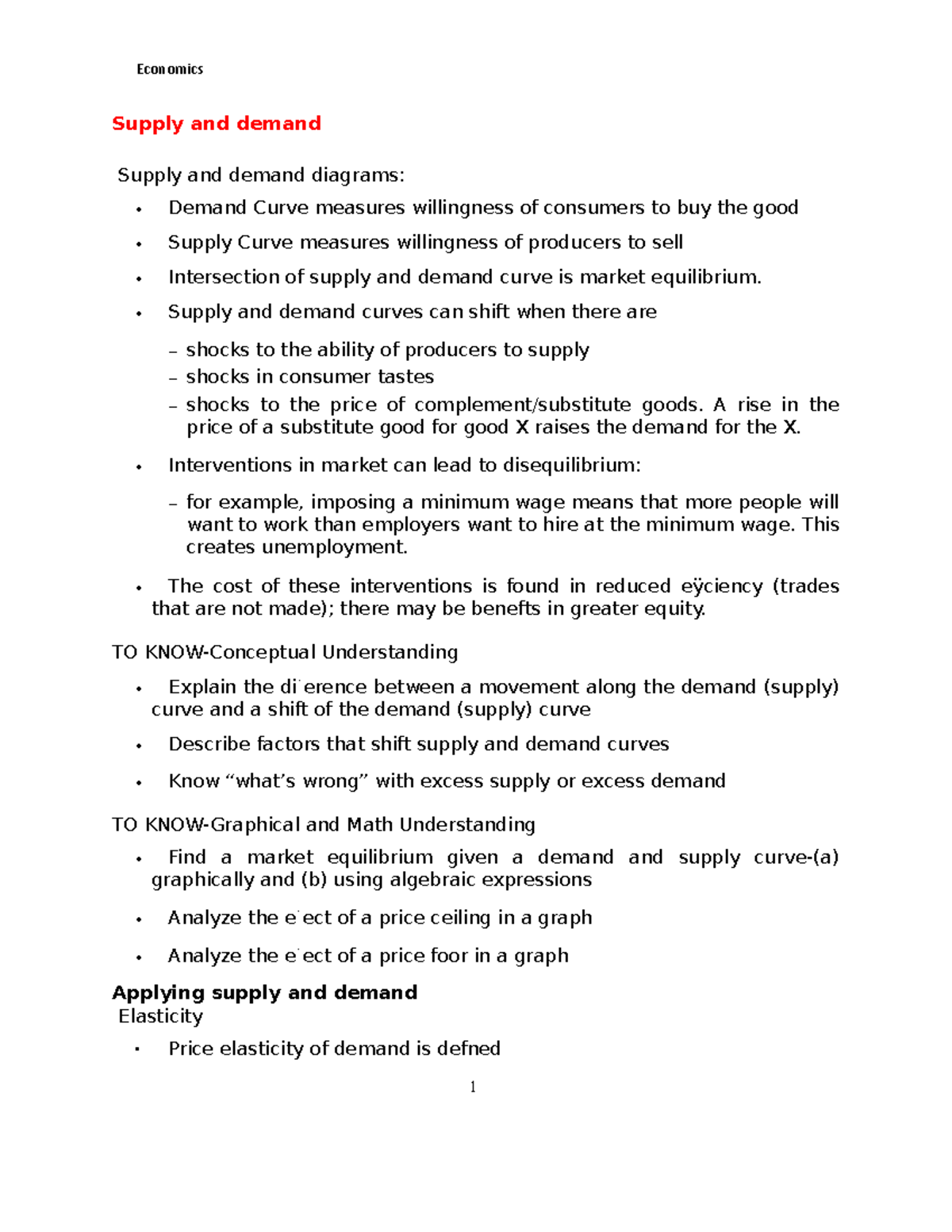 Economics-notes - Supply and demand Supply and demand diagrams ...