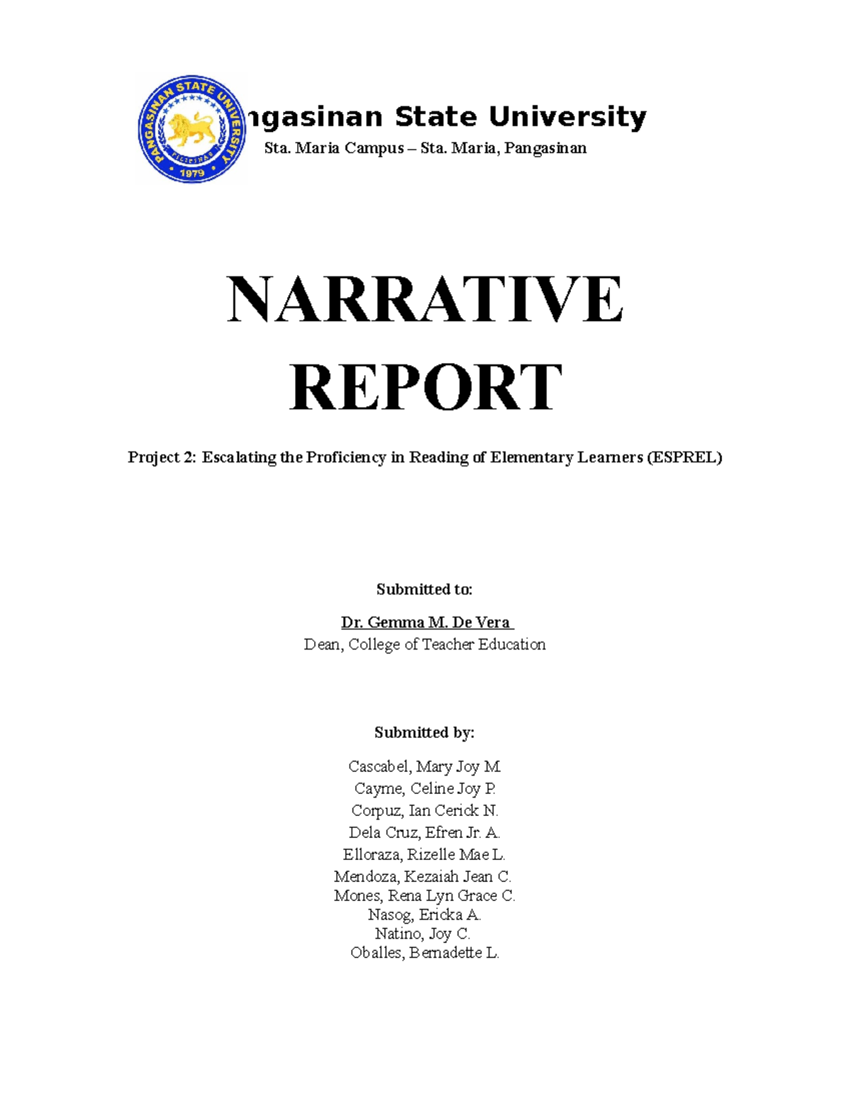 Narrative-AS- Group - Pangasinan State University Sta. Maria Campus ...