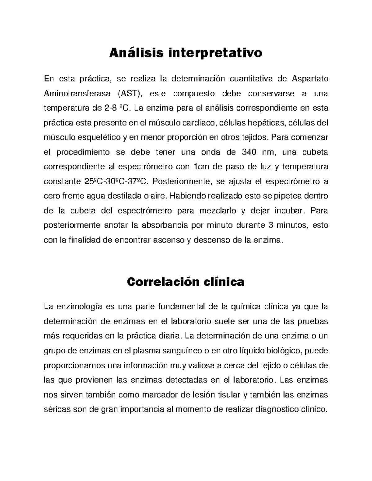 Análisis interpretativo - Análisis interpretativo En esta práctica, se ...
