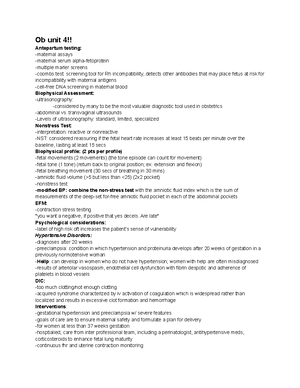 Ob unit 5-Preterm labor - Ob unit 5!! Preterm labor: regular contractions along w a change in ...