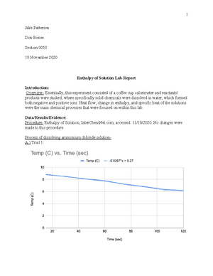 Chem Lab Report Filtration - Jake Patterson Don Bones Section 0053 04 ...