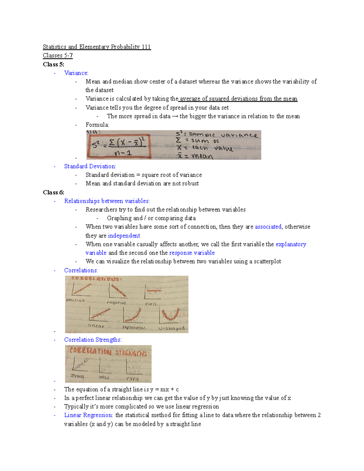 Stats 109 - classes 5 - 7 - Statistics and Elementary Probability 111 ...