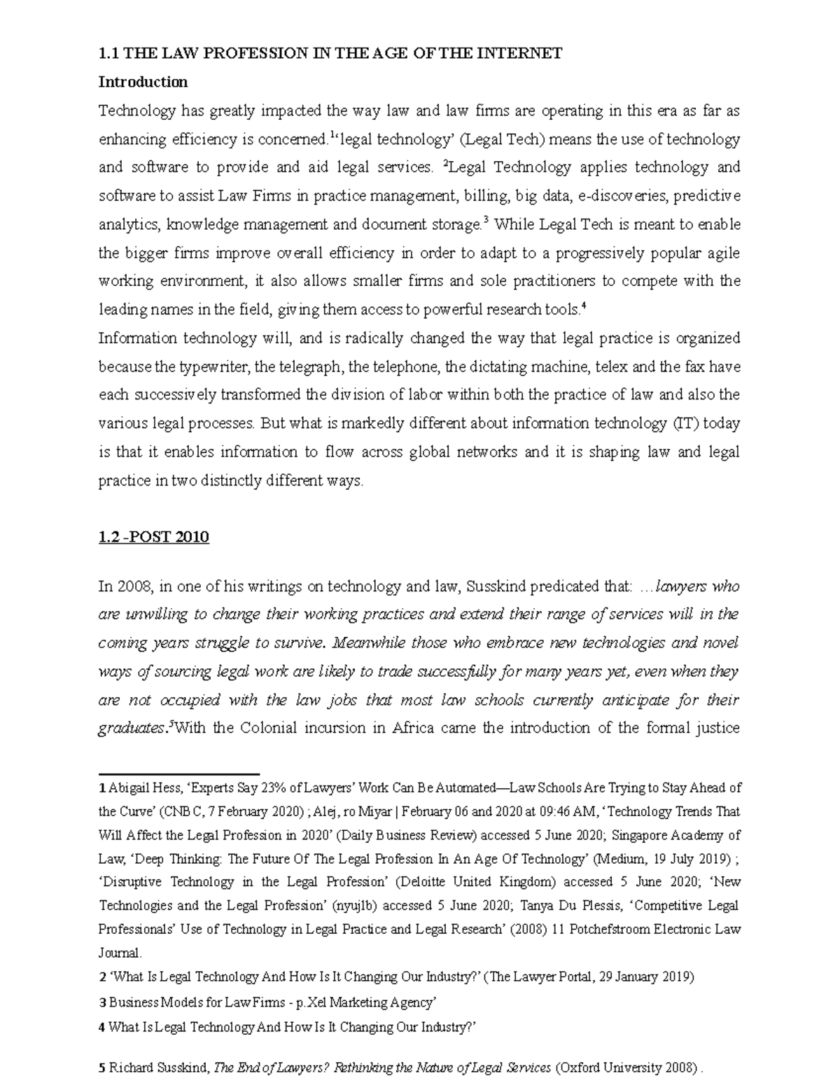 Group Assignment-information technology-Ethics - 1 THE LAW PROFESSION ...