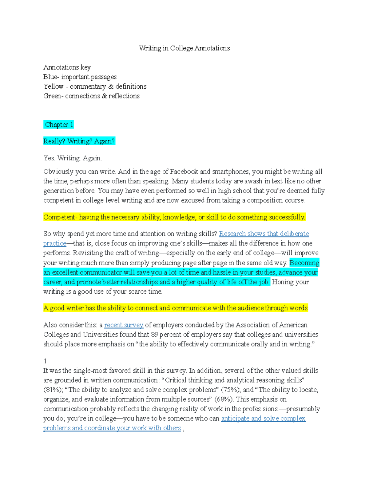 Writing in college annotations - Writing in College Annotations ...