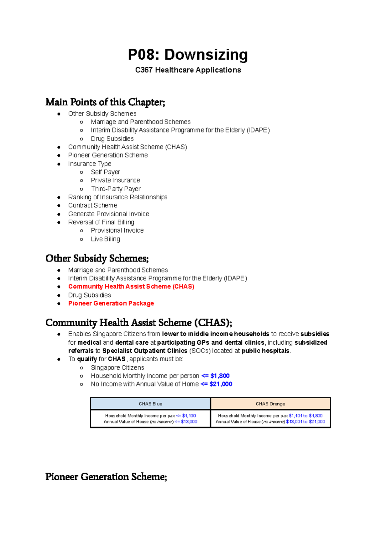 C367 P08 - NOTES - P08: Downsizing C367 Healthcare Applications Main ...