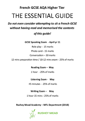 Homework- Worksheet - GCSE- Unit 2 Asking and Answering Questions with ...
