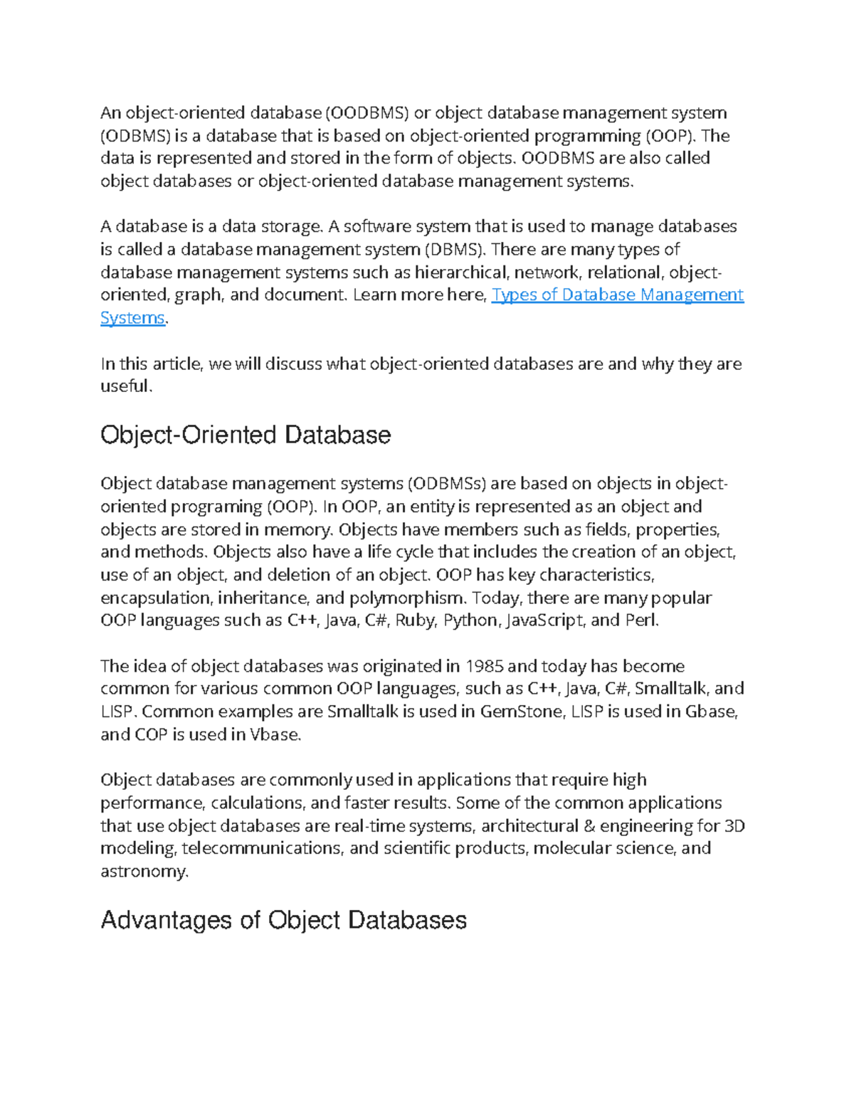 An-object rational database management system - An object-oriented ...