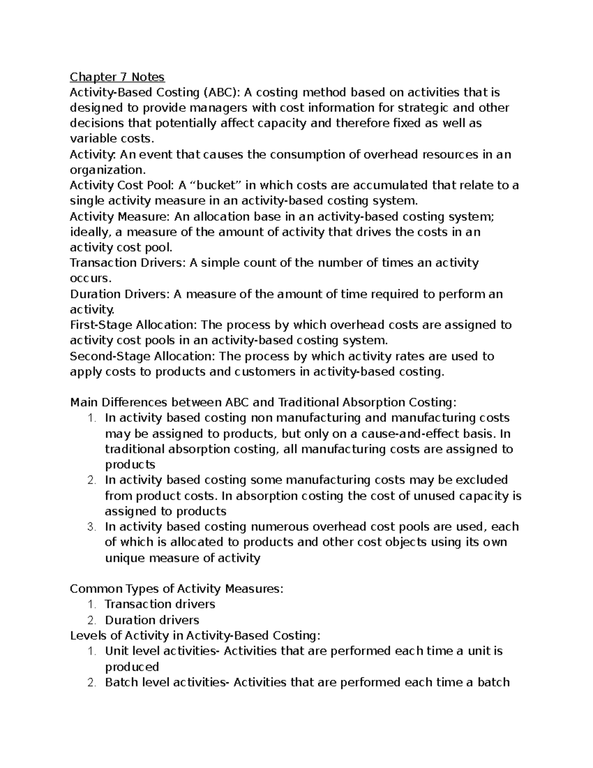 Chapter 7 Notes - ACC 213 - GVSU - Studocu