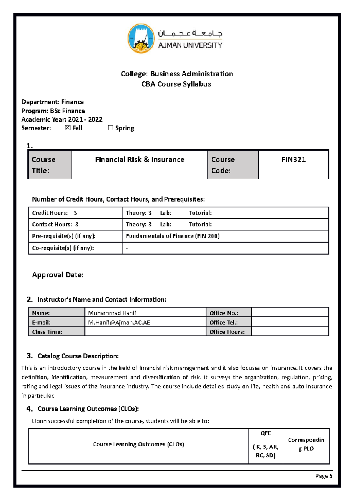 2022 Outlines Financial Risk Insurance - College: Business ...