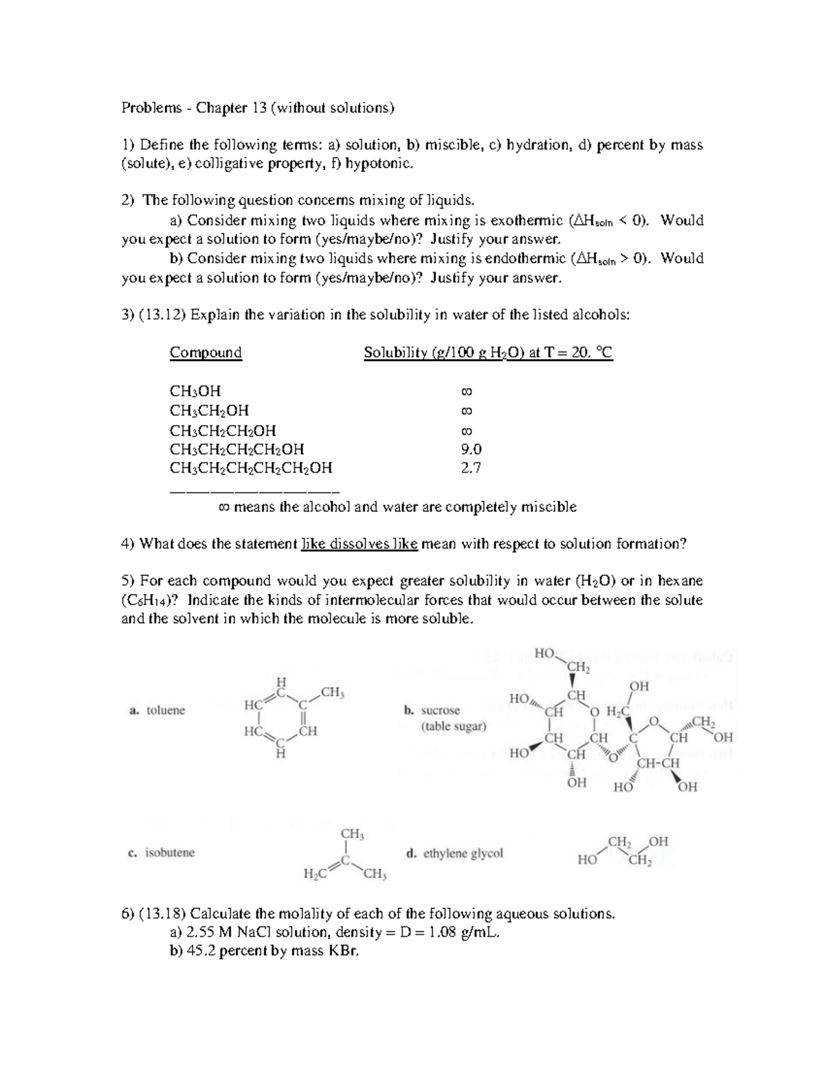 Chapter 13problems-burx - Problems Chapter 13 (without solutions) 1 ...