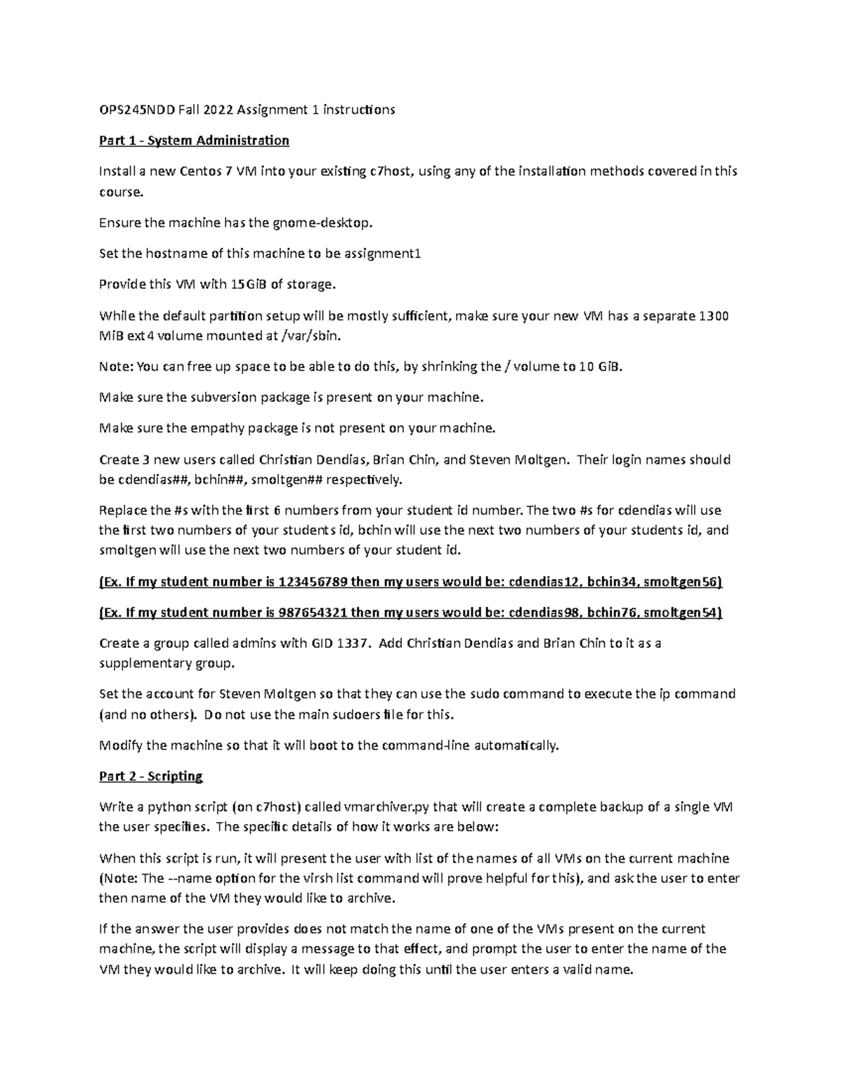 OPS245 NDD Fall 2022 Assignment 1 instructions - OPS245NDD Fall 2022 Assignment 1 instructions ...