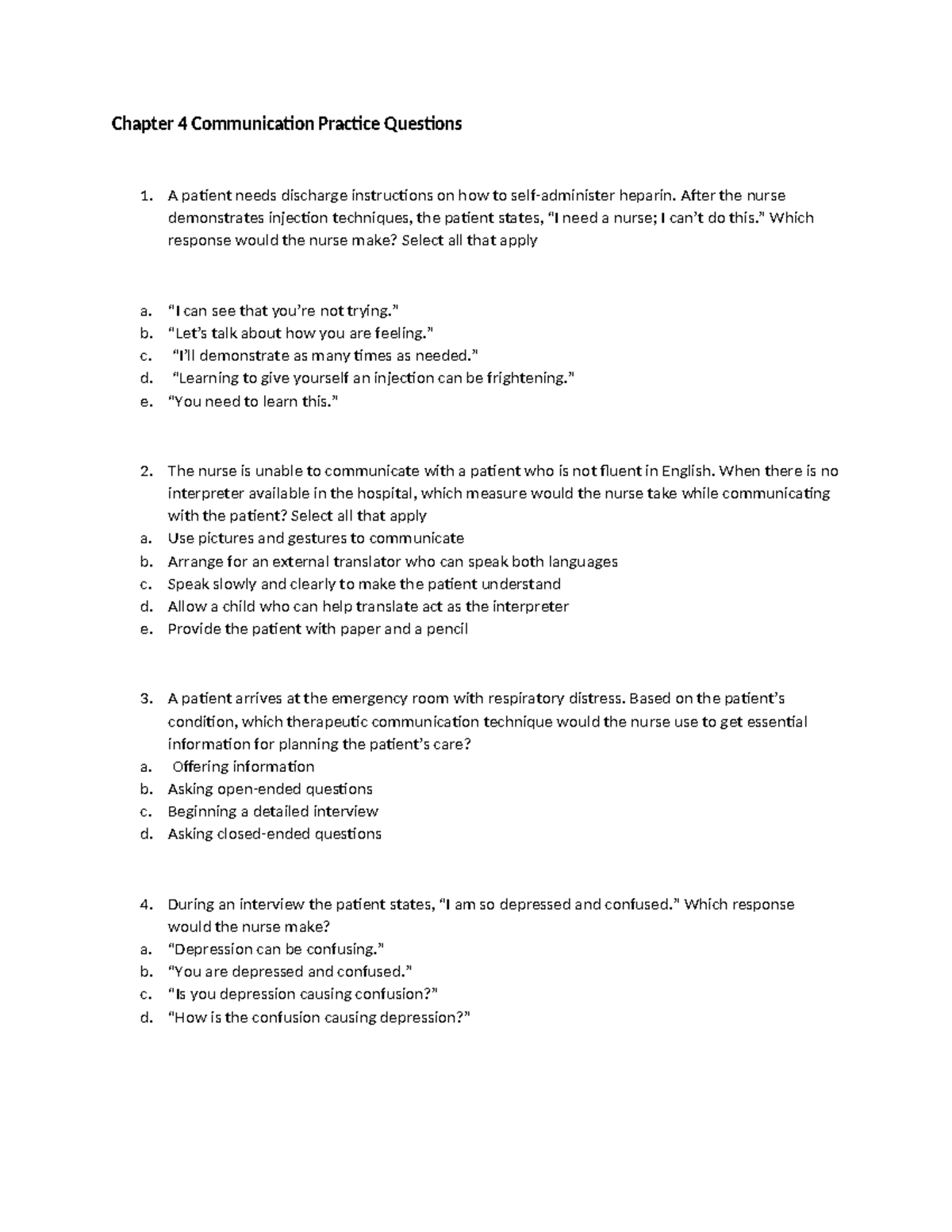 Foundations Cooper - Communication Answer Key - Chapter 4 Communication ...