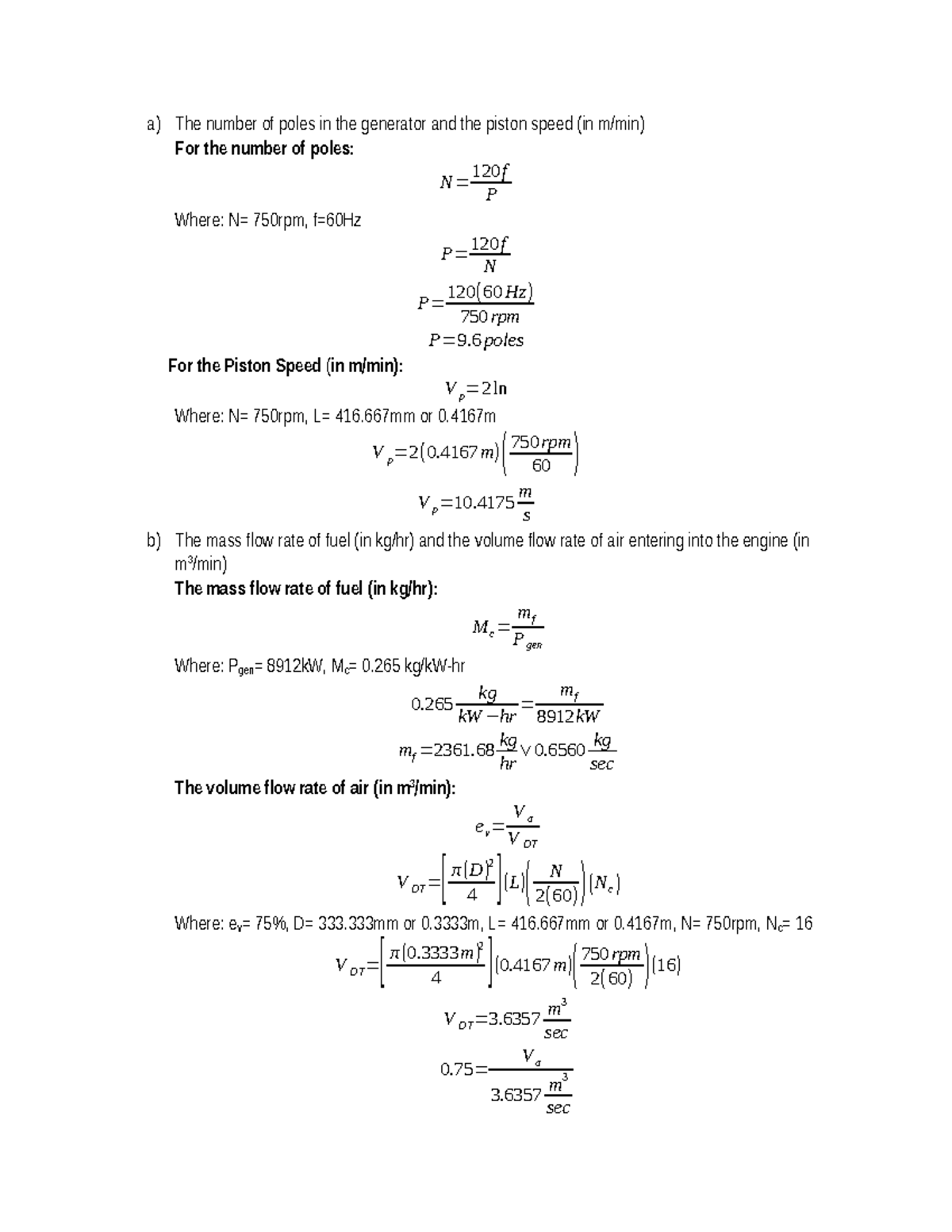 Solving Genset - Machine foundation - a) The number of poles in the ...