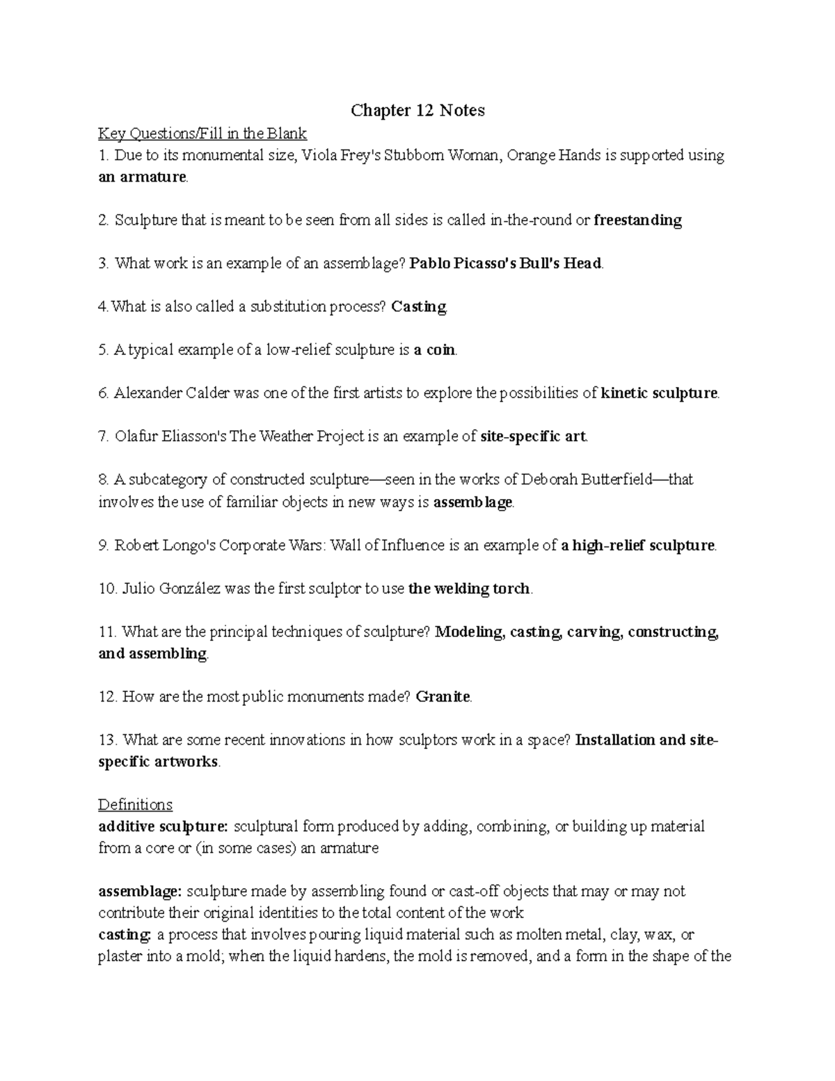 Chapter 12 Notes Art - Instructor: Chesley Williams - Chapter 12 Notes ...