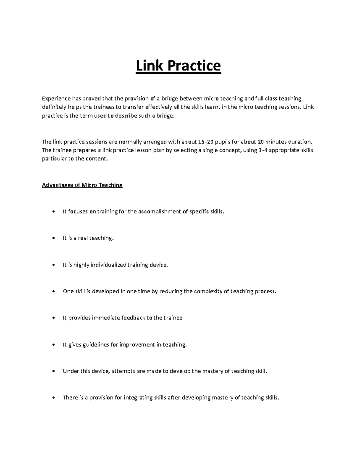 Link Practice - Useful - Link Practice Experience has proved that the ...