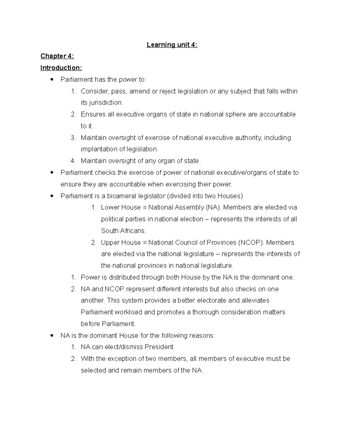 Learning unit 4 - Chapter 4 - Learning unit 4: Chapter 4: Introduction ...