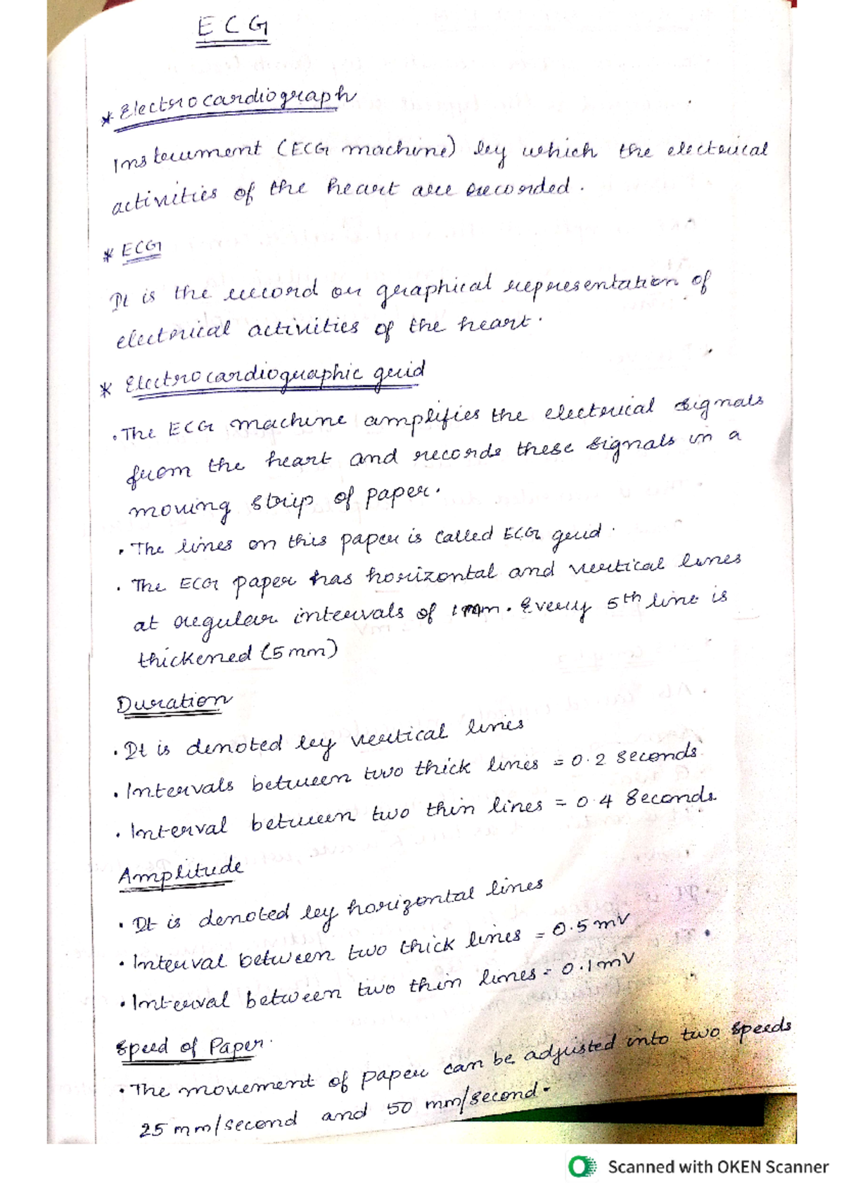 ECG - It's a short note - Human Physiology - Studocu