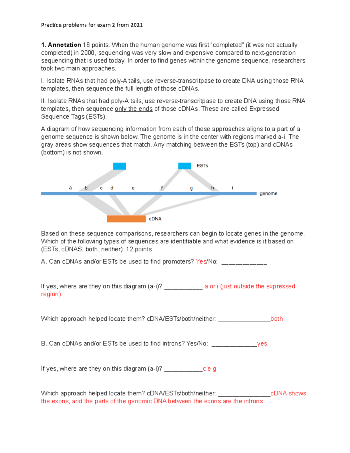 Practice problems for Exam 2 from 2021 Answer KEY - Annotation 16 ...
