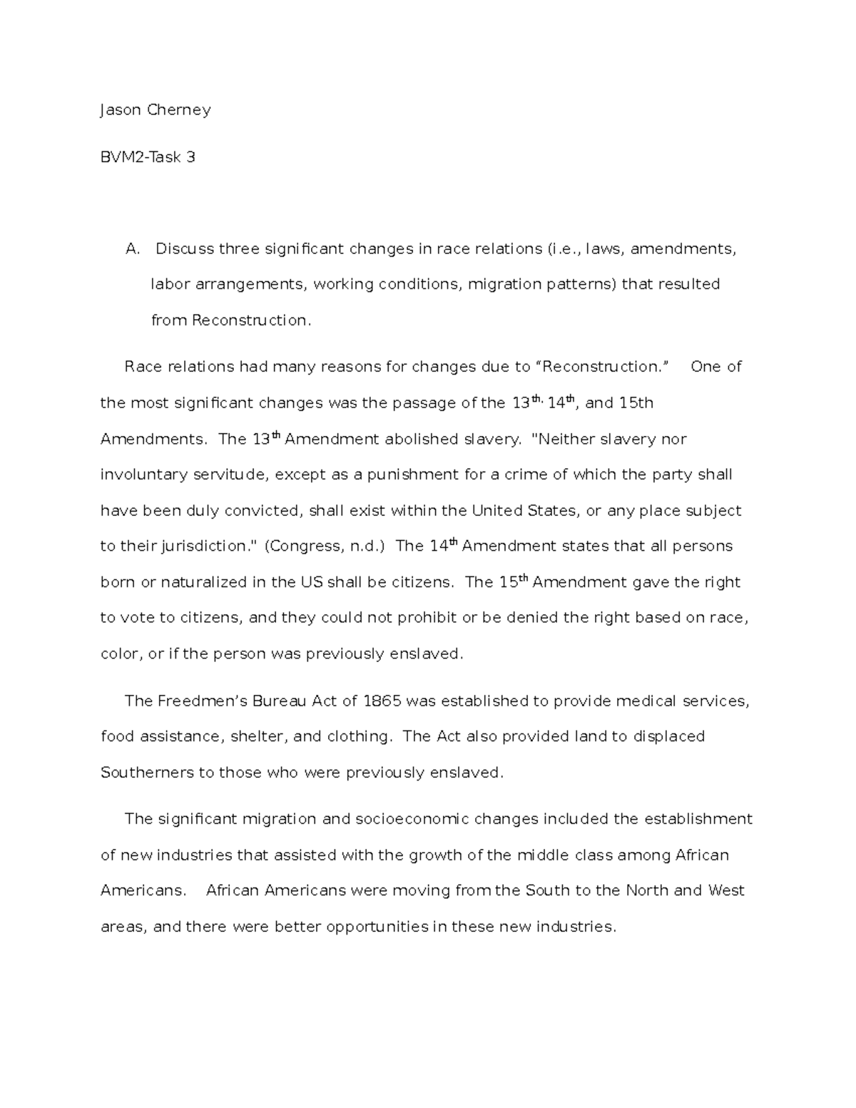 History Task 3 corrected take 2 - Jason Cherney BVM2-Task 3 A. Discuss ...