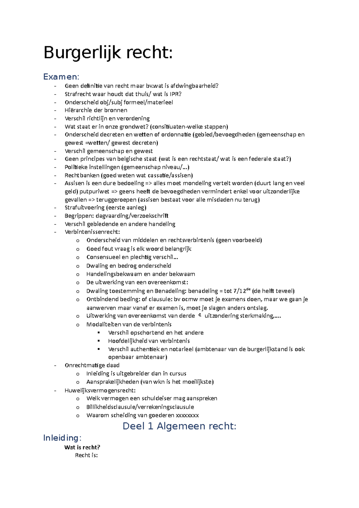 Burgerlijk recht vives brugge academiejaar 2019/20 - Burgerlijk recht ...