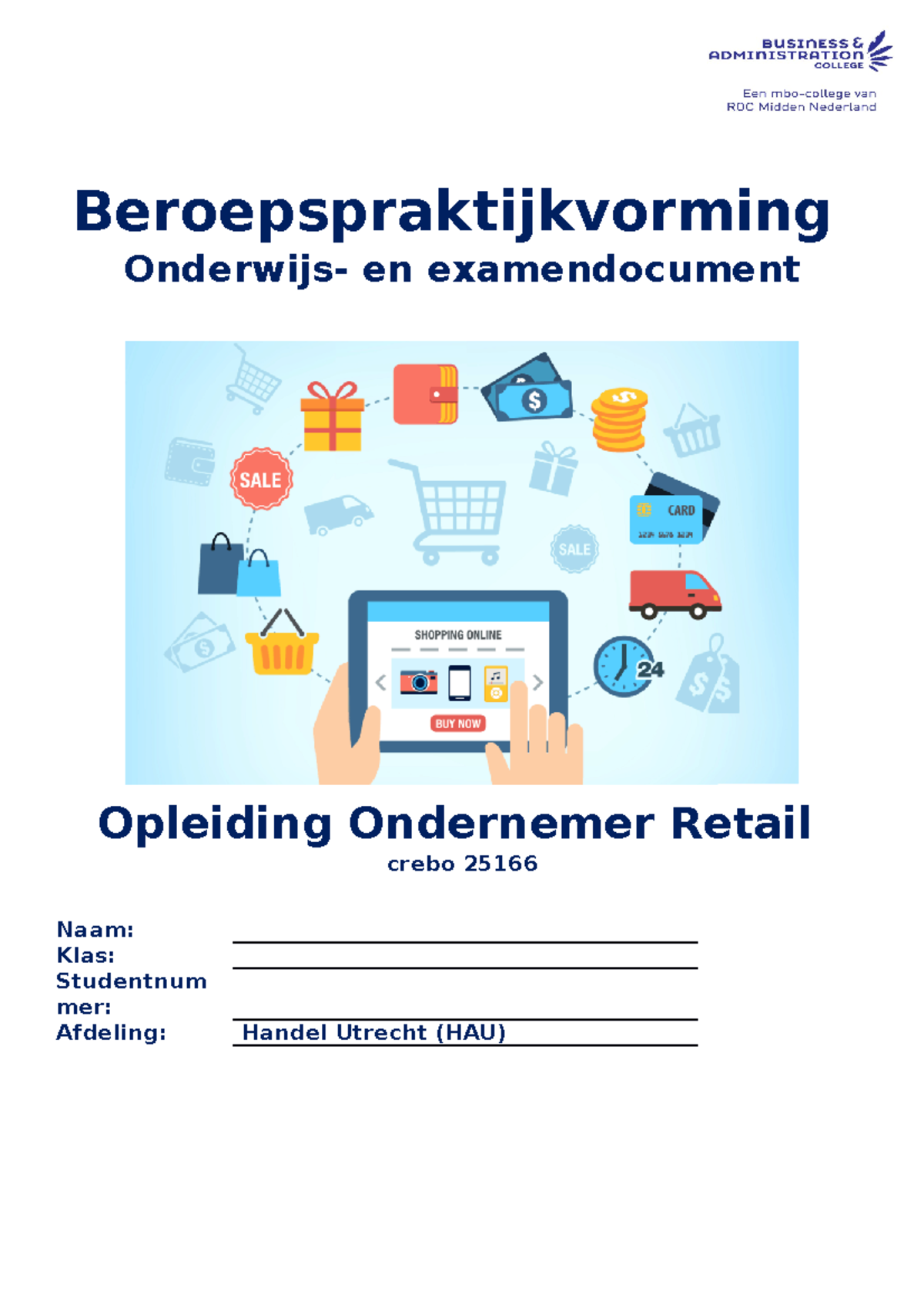 1. Ondernemer Retail Stageboek - voorkant - inleiding - inhoud ...